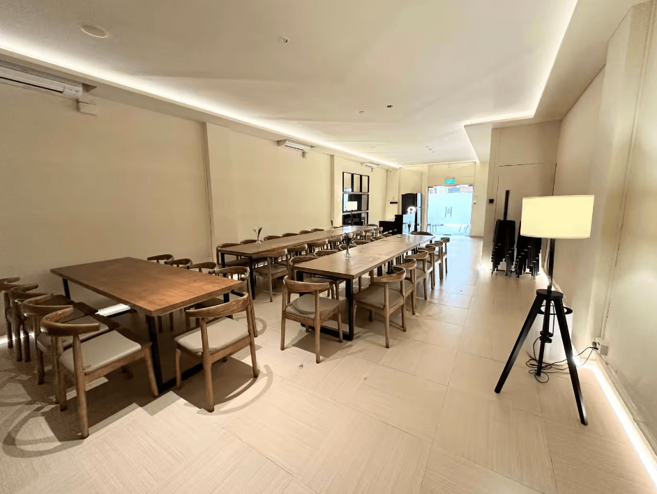 Sleek Minimalist Hall With Outdoor Space for Dynamic Gatherings